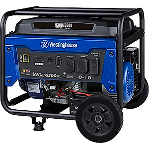 Westinghouse 6600 Watt Home Backup Portable Generator, Electric Start, Transfer Switch Ready 30A Outlet, RV Ready 30A Outlet, CO Sensor