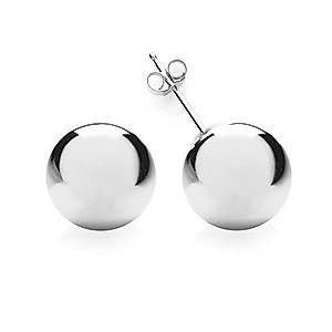 NYC Sterling Silver Bead Ball Studs – 3mm-10mm Earrings-Plain Round Polished Hypoallergenic Studs for Women, Girls (3mm to 10mm)