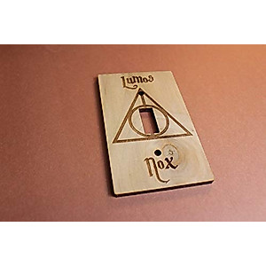 Lumos Nox Engraved Wood Light Switch Cover (Single)