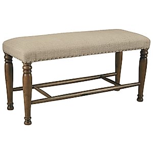 Signature Design by Ashley Lettner Counter Height Upholstered Dining Room Bench, Brown