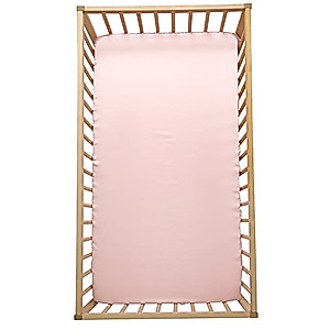 SiinvdaBZX Satin Crib Sheets for Girls, Silky Soft Pink Crib Fitted Sheets for Standard Crib and Toddler Mattress, 28 x 52 x 8In (Pack of 1)