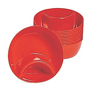 Red Chip and Dip Bowls - Superbowl, Football, Fiesta and Cinco De Mayo Party Supplies - 12 Pieces