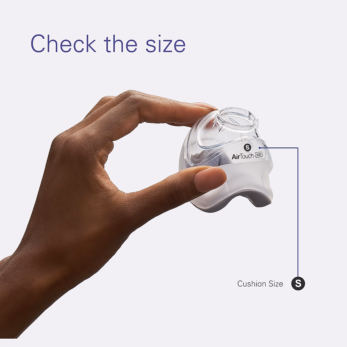 ResMed Airtouch N20 Cushion - CPAP Nasal Mask with Memory Foam Cushion & Magnetic Clips - Premium CPAP Part - Small