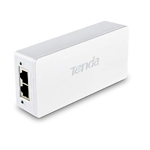Tenda PoE Injector 48V, IEEE802.3at Gigabit PoE Injector up to 30W, Compatible with IEEE 802.3af, RJ45 Port, Passive PoE 10 / 100Mbps, Distance Up to 100 Meters, Plug and Play(PoE30G-AT)
