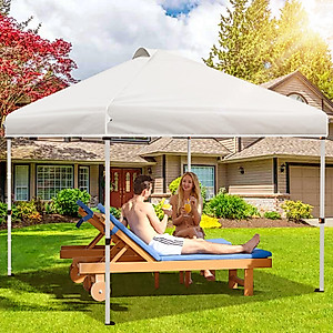 Winkalon 10x10 Pop Up Canopy, Instant Canopy Tent with Removable Sidewalls and Mesh Windows for Vendor Events, Outdoor Craft Show, Farmers Markets-White