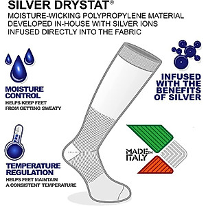 Vitalsox Italy Low Cut Running, Sport, Gym Light Weight Silver Drystat Socks, White, Medium VT0210