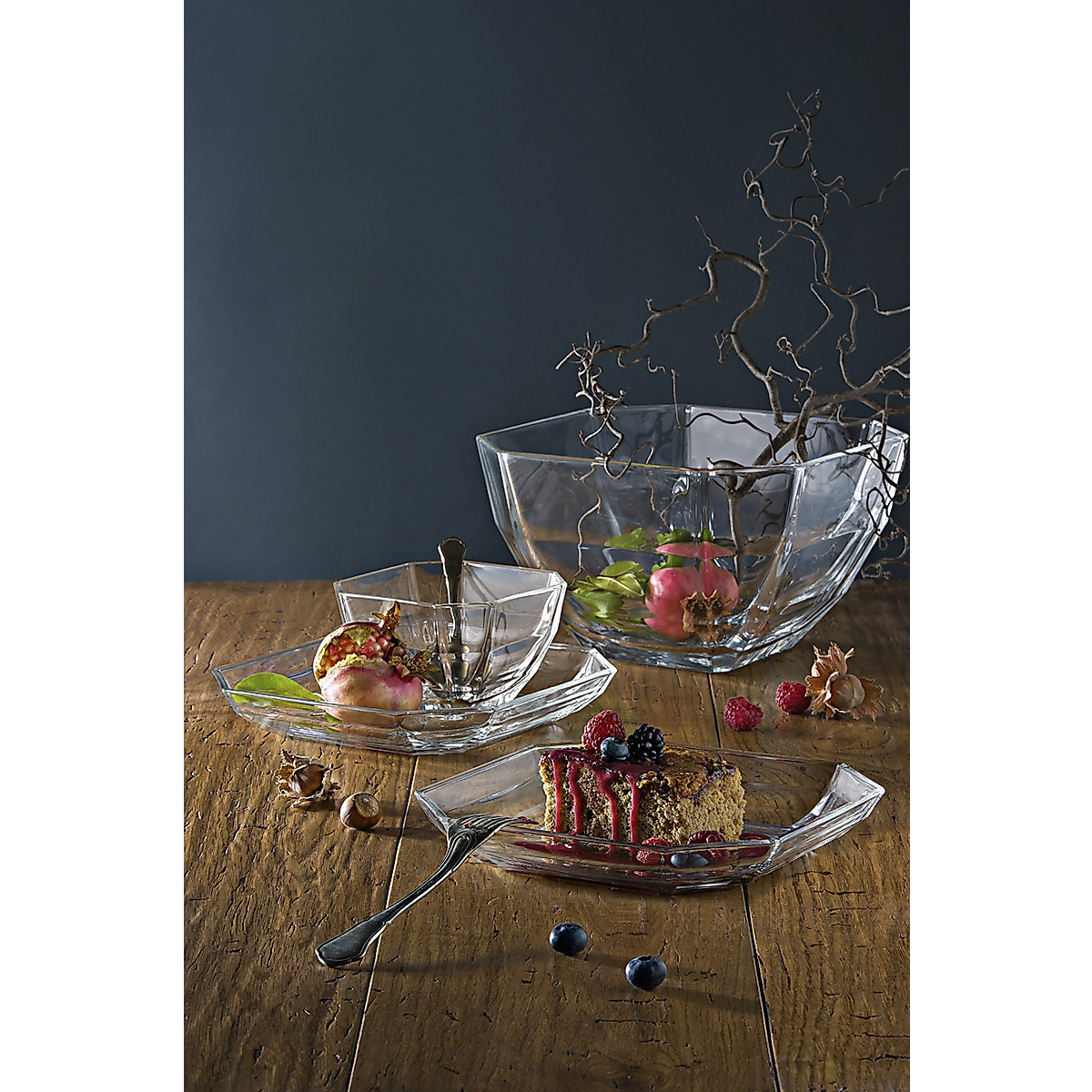 Barski - European Quality - Glass - Set of 6 - Small Bowls - Octagon - Could Be Used For Small Fruit/Nut/Dessert - Each Bowl is 5.5" Diameter - Made in Europe