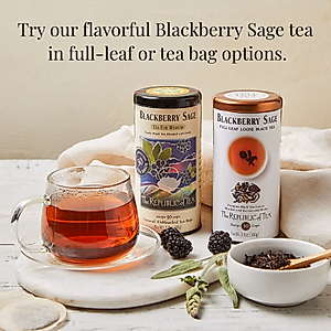 The Republic of Tea Blackberry Sage Black Tea | 50 Tea Bags, Gourmet Black Tea