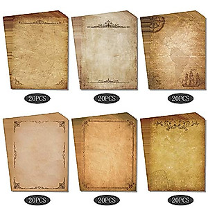 Vintage Stationery Paper Pack - 120 Sheets for Invitations & Crafts