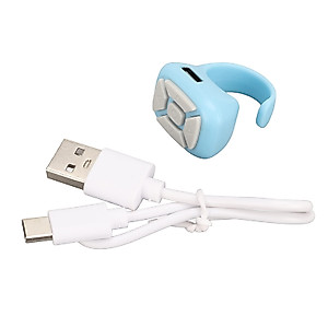 Phone Remote Control Shutter, Smart Phone Remote Control Page Turner Multifunctional Often Used for Reading Novels (Blue)