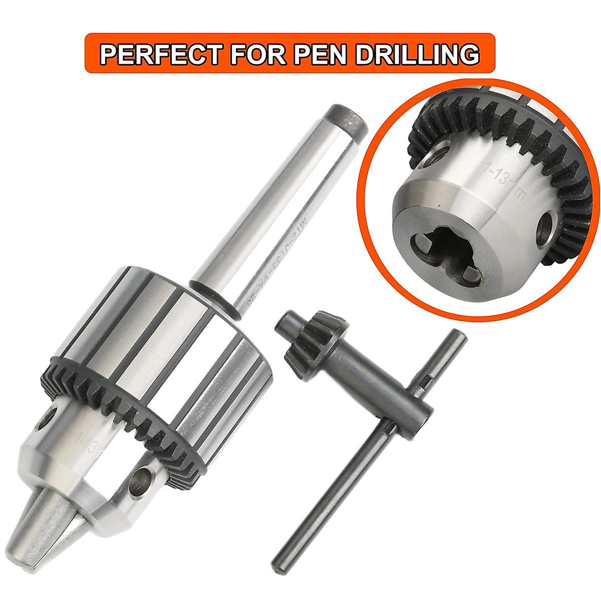 VINWOX 1/2" Key Type Heavy Duty Drill Chuck with #2MT Arbor