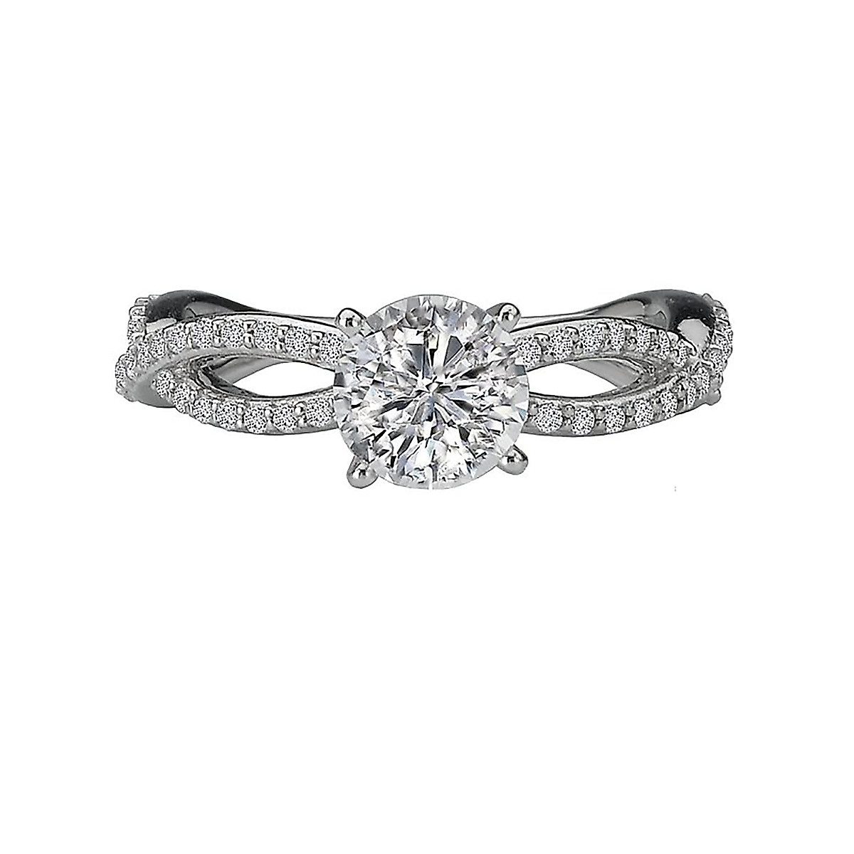 SISGEM 10K 14K 18K Solid Gold Infinity Engagement Rings for Women Lady,Set 1.35 Carat(cttw) Round Cut Moissanite Rings Infinite Wedding Engagement Anniversary Promise Bands Gifts Birthday Christmas (Style-3, 18K-Gold)