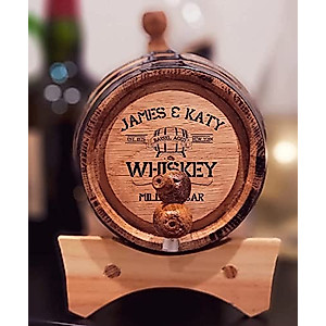 Personalized American Oak Barrel - Fully Customizable | Age your own beverage | Spirit Aging Barrel | Age you Wine, Whiskey, Beer, Tequila, Bourbon, Rum and more (1 Liter)