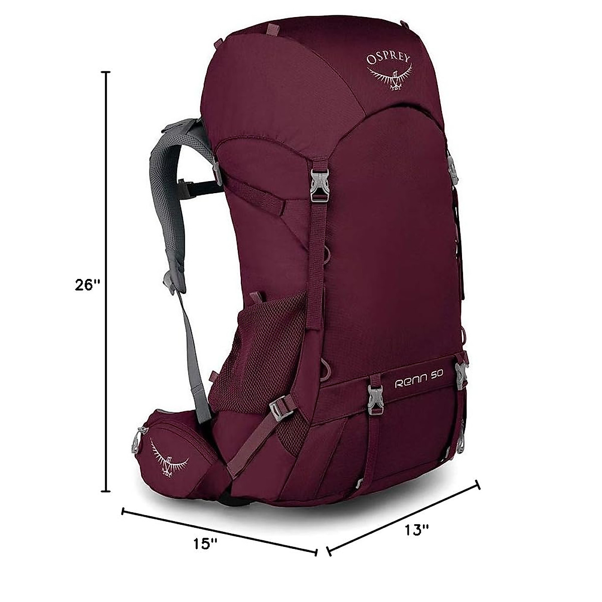 Osprey Renn 50 Women's Backpacking Backpack, Aurora Purple