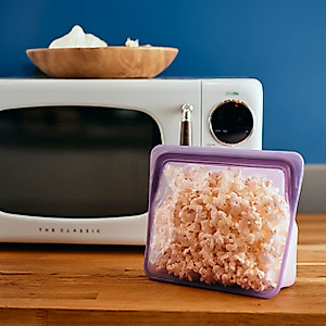 Stasher Platinum Silicone Food Grade Reusable Storage Bag, Lavender (Stand-Up Mid) | Reduce Single-Use Plastic | Cook, Store, Sous Vide, or Freeze | Leakproof, Dishwasher-Safe, Eco-friendly | 56 Oz