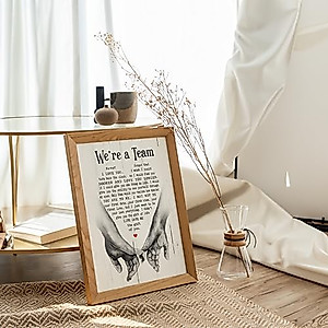 We're A Team- Wedding Vows Quotes Wall Art Decor, Inspirational Love & Marriage Wall Print, Ideal For Romantic Wedding Decor & Makes Great Anniversary Gift For Newlyweds, & Couples. Unframed-8x10"