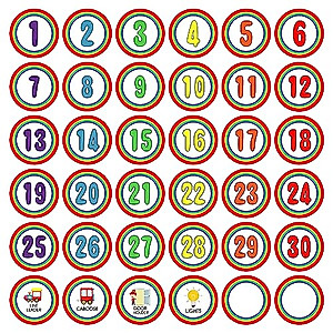 WaaHome 36pcs Number Line Up Spots Dots for Classroom Floor, 4" Rainbow Number Spot Markers Stickers, Classroom Line Up Stickers Labels for Back to School Kindergarten Elementary Teacher Supplies