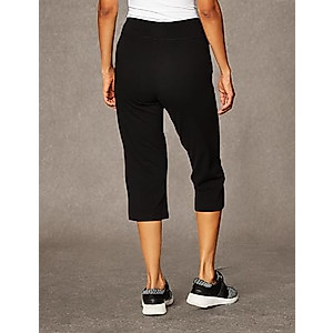 Danskin Women's Essential Sleek Fit Crop Pant, Black, Medium