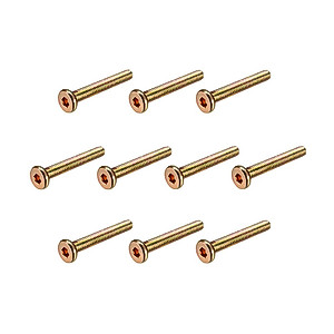uxcell M6x40mm Furniture Screw Hex Socket Machine Screws Zinc Plated Fasteners Bolts Full Thread Carbon Steel 10Pcs