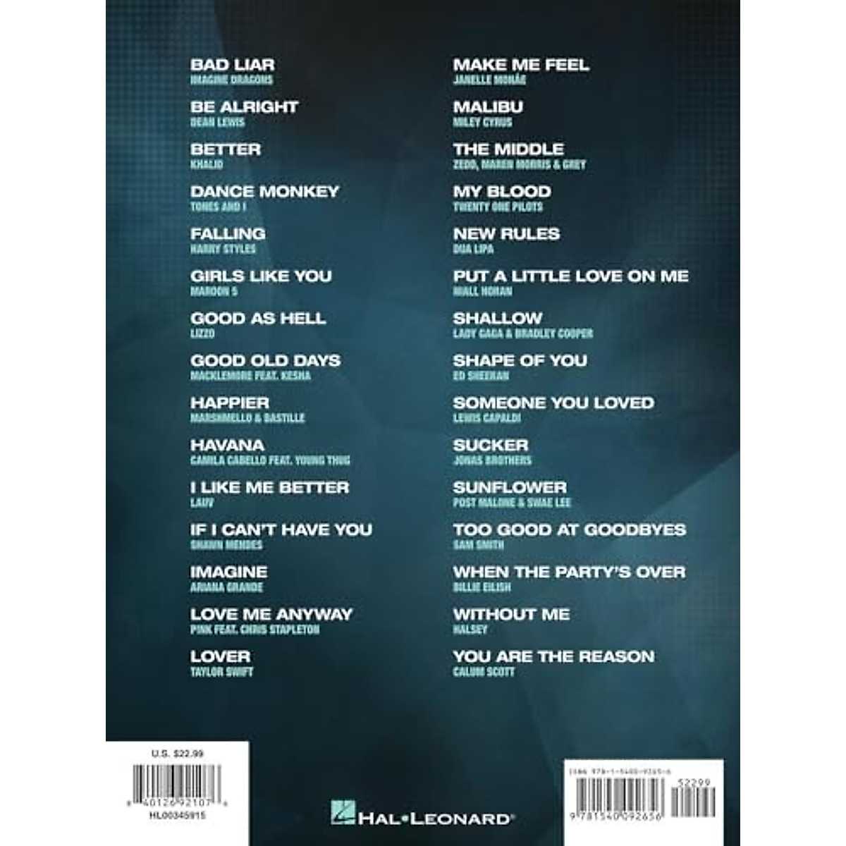 Popular Sheet Music: 30 Hits from 2017-2019 Arranged for Piano/Vocal/Guitar