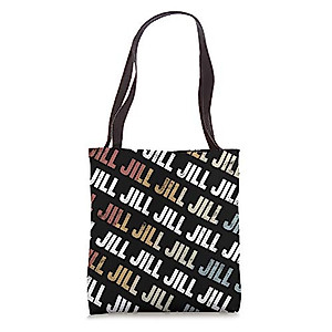 Vintage First Name Pattern Retro Forename Gift for Jill Tote Bag