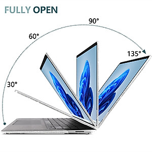 TWOLSKOO Case for 13.5" Microsoft Surface Laptop 5/4/3 with Alcantara Palm Rest Model 1950/1958/1867/1769, Protective Plastic Hard Shell & Keyboard Cover & Screen Protector & Dust Plugs, Star Clear