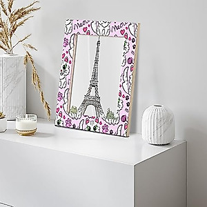 Cute Cat 4x6 Picture Frame Picture Frame for Wall and Tabletop Display, Horizontal and Vertical for Wall Mounting Cartoon Cat Kittens Wooden Photo Frame