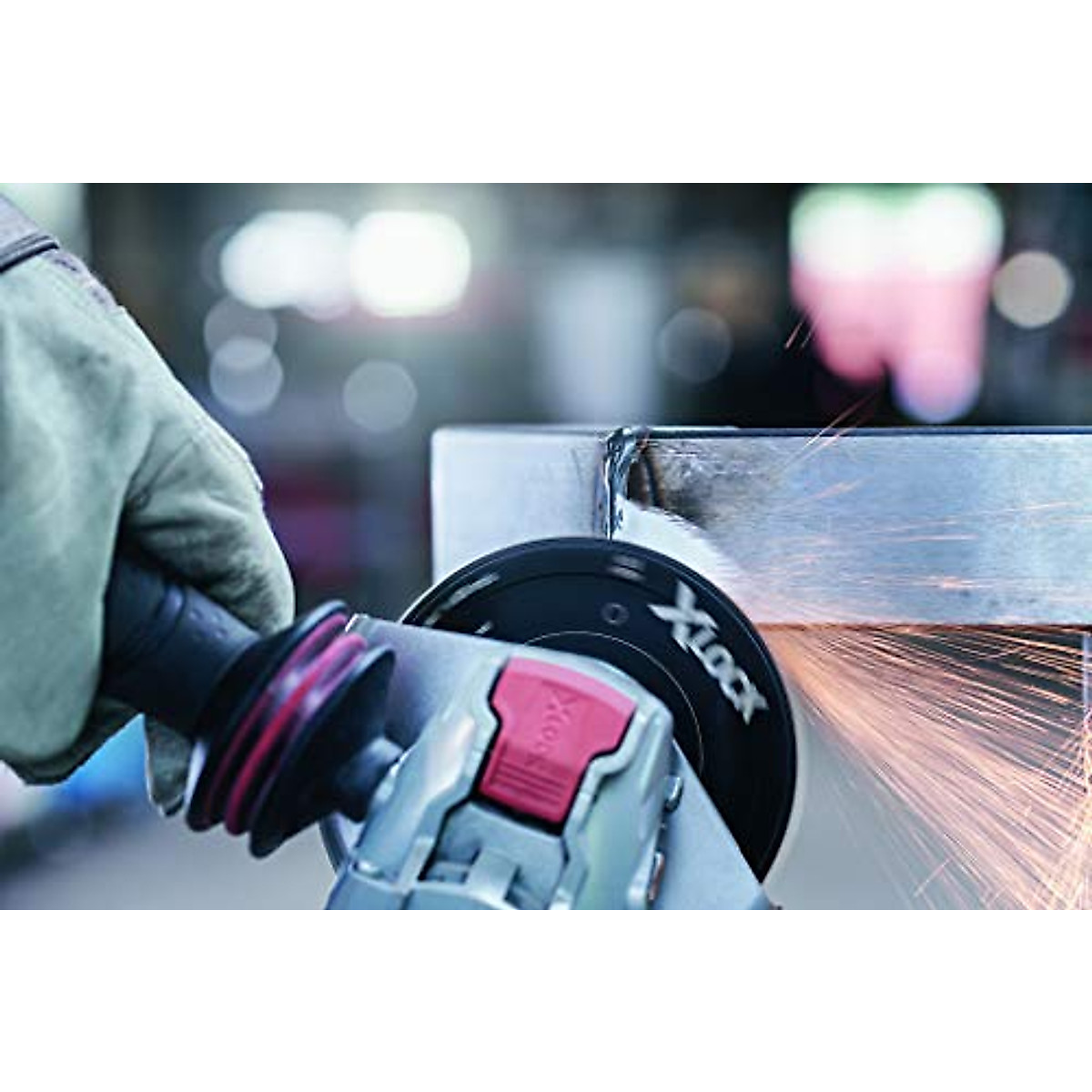 Bosch GWX13-50VSP 5 In. X-LOCK Variable-Speed Angle Grinder with Paddle Switch with Bosch MGX0500 5 In. X-LOCK Backing Pad with X-LOCK Clip - Medium Hardness