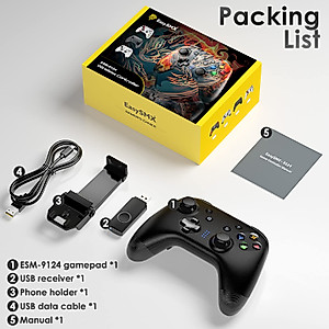 EasySMX Bluetooth Game Controller for Switch/PC/iPhone/Android,Switch Pro Controllers with Phone Clip,Wireless Remote Gamepad with Led Light/Programmable/Motion Control/Vibration/Turbo/Wakeup