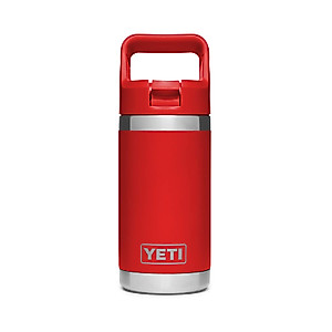 YETI Rambler Jr. 12 oz Kids Bottle, with Straw Cap, Canyon Red