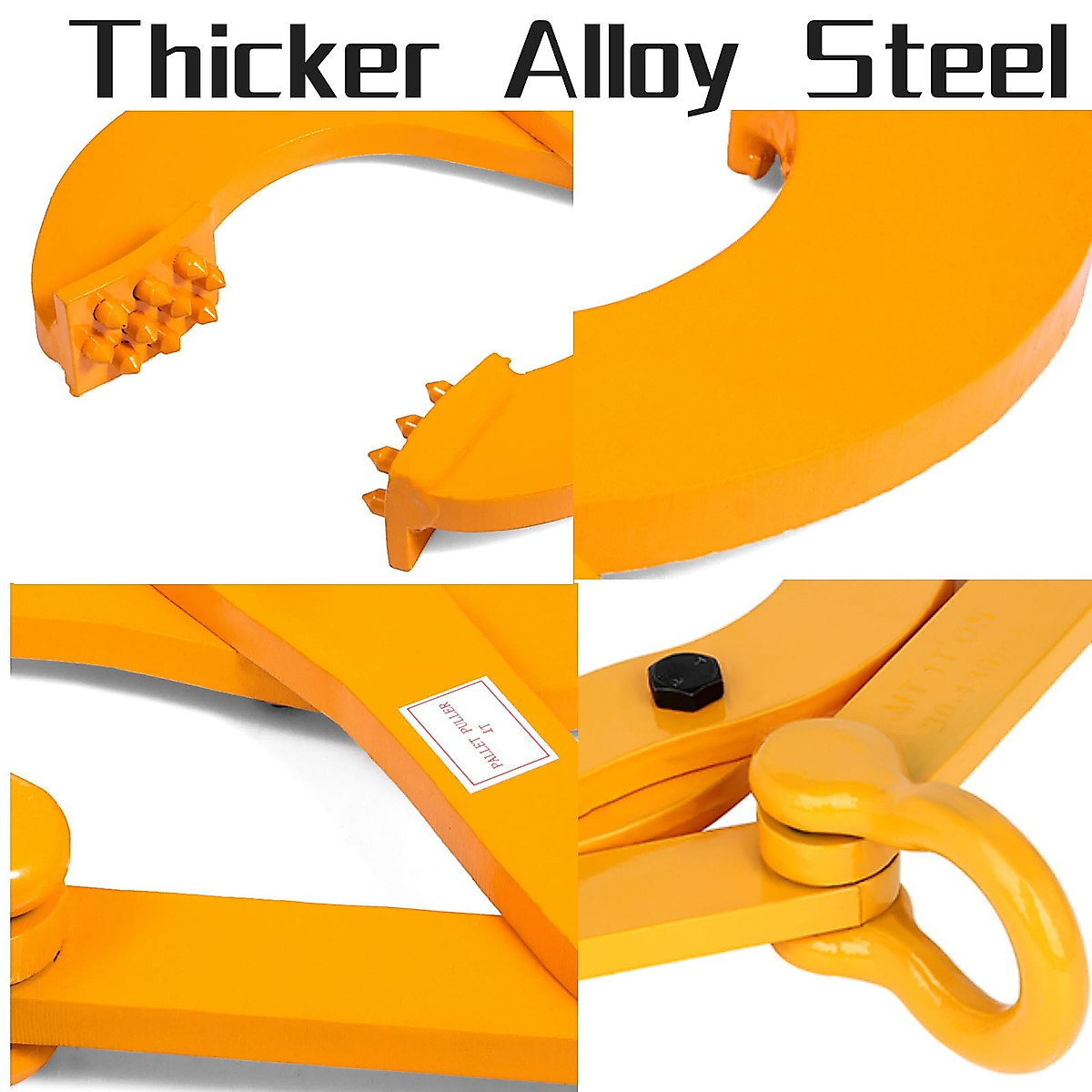 GPOAS Pallet Puller Clamp 1T/2204lbs Stump Puller Steel Single Scissor Truck Material Handling with 5.5 Inch Jaw Opening Industrial Pallet Hook Puller Tool For Hoisting Wood, Board