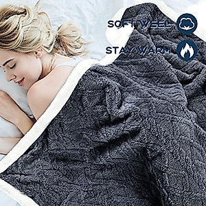 Soft Throw Blanket Double Sided, Soft Fuzzy Fluffy Cozy Blanket Plush Furry Comfy Warm Blanket for Couch Bed Chair Sofa, 50 * 60 inches