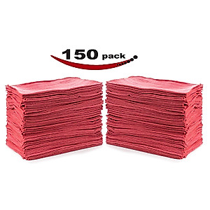 SIMPLI-MAGIC Shop Towels Pack of 300, Red and White