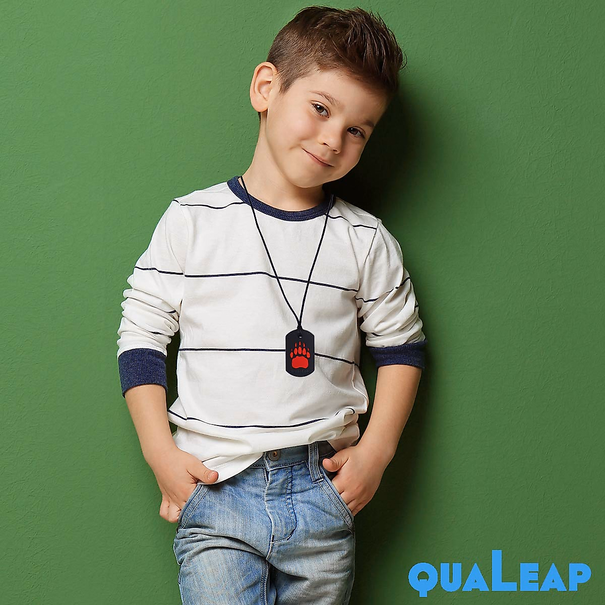 Bear Claw Chew Necklace for Kids, Boys or Girls (2 Pack) - Chewing Necklace Teething Necklace Teether Necklace Chew Toys - Teething Toys Designed for Chewing, Autism, Autism Sensory Teether Toy