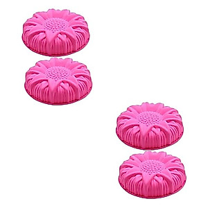 Abaodam 4 pcs sunflower mold round cake pan candy molds chocolate cheesecake round griddle sunflower fondant bread accessories DIY Baking Tool Silicone DIY Mold Cake Baking Mold household