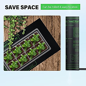 iPower GLHTMTCTRLHTMTL 48" x 20" Warm Hydroponic Seedling Heat Mat and Digital Thermostat Control Combo Set for Plant Germination, Black