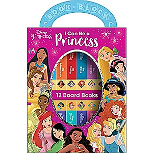 Disney Princess - I Can Be Princess My First Library Board Book Block 12-Book Set Teaches Positive Traits Like Caring, Friendliness, Curiosity, and More! - PI Kids
