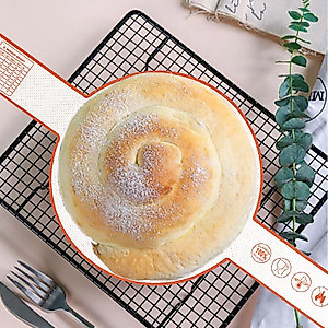 WHTAOMILI 2Pcs Silicone Baking Mat For Dutch Oven, Long Silicone Bread Sling Non-Stick Oven Liner Mat, Silicone Pastry Mat for Baking Mat Set For Dough Pizza Cookies Transfer and Baking（Red&Black)