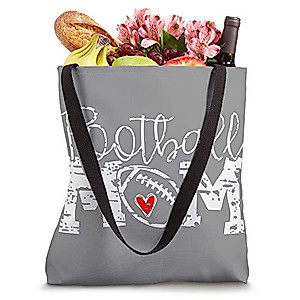 Football Mom Mama Heart Player Coach Fan Gift Women Tote Bag