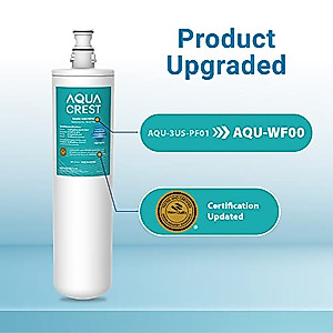 AQUA CREST 3US-PF01 Under Sink Water Filter, NSF/ANSI 42 Certified Replacement for Advanced Filtrete 3US-PF01, 3US-MAX-F01H, Delta RP78702, Manitowoc K-00337, K-00338 Water Filter, 3 Pack, No.AQU-WF00