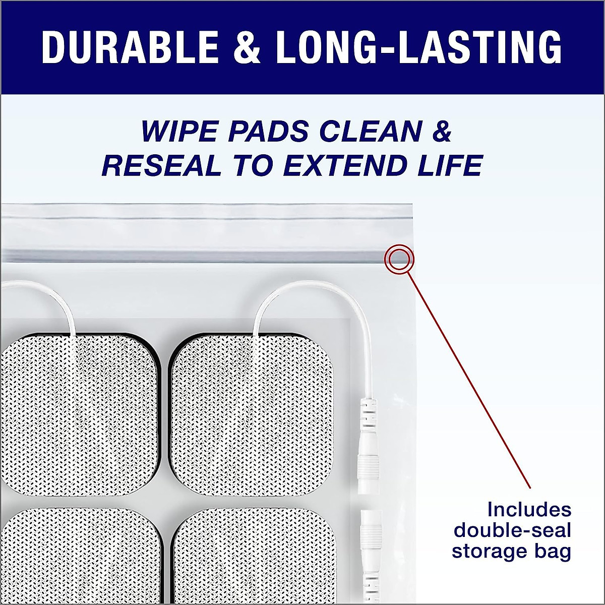 Syrtenty TENS Unit Pads 2"X2" 3rd Gen Reusable Latex-Free Replacement Pads Electrode Pads with Upgraded Sticky Electrode Pads Gel and Non-Irritating Design for Muscle Stimulator Electrotherapy (20)