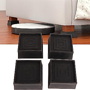jerss Furniture Riser TPU Lift Square Furniture Pad Mute Foot Pad for Bed Foot Booster Pad Black Stackable Furniture Bed Risers