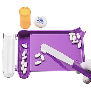 Right Hand Pill Counting Tray with Spatula (Purple)