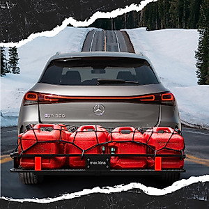 Mockins 60"x20"x6" Folding Trailer Hitch Cargo Carrier Weatherproof | 500 Lbs Cap Luggage Rack for SUV, Cars & Trucks| Universal 2" Receiver Hitch Cargo Rack with Car Carrier Accessories