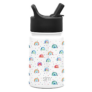 Simple Modern Kids Water Bottle with Straw Lid | Insulated Stainless Steel Reusable Tumbler for Toddlers, Girls, Boys | Summit Collection | 10oz, Rainbow Dream