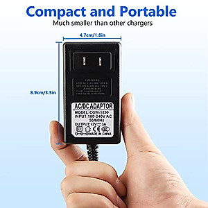 Charger for 4moms mamaRoo 2/4, 12V 3A AC Adapter Power Cord for 2015 mamaRoo Infant Seat Bouncer, rockaRoo Swing, OH-1048B1203000U Replacement
