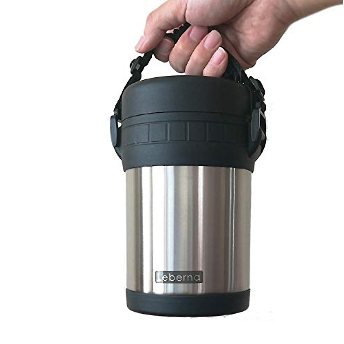 Vacuum Food Jar Mug | Insulated Lunch Containers 29 Oz Stainless Steel Thermoses Flask Lunch Jar Vacuum Bottle with Easy Open Lid & Carry Strap, 3 Durable Lunch Cooker Bowl Cup - NOT FOR LIQUID SOUP