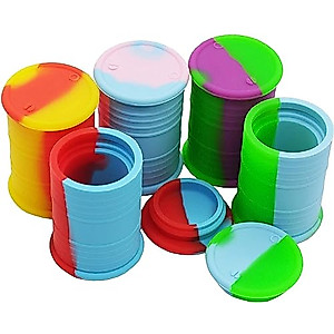 vitakiwi 11ML Barrel Wax Silicone Concentrate Containers Non-stick Food Storage Jars (20)