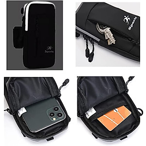 Sport Running Armband Cell Phone Holder Crossbody Purse Belt Pouch Arm Bag for Samsung Galaxy S21 FE S23 S22 Ultra S20 Plus/Google Pixel 6a 7 6 5 4 XL/iPhone 13 14 Pro Max BLU View 2 TCL 10L (Blue)