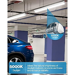 Sunco 4FT LED Shop Light Wraparound Light Fixture, Garage Ceiling Lights, Linkable, 3500 LM, 40W=300W, 5000K Daylight, Hardwired, Surface Mount, Workshop Utility Light ETL 3 Pack